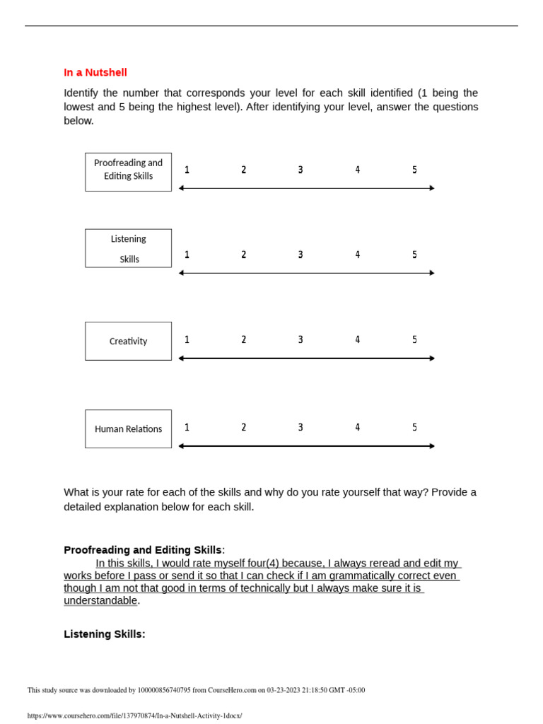In A Nutshell Activity 1 | PDF | Cognitive Science | Cognition