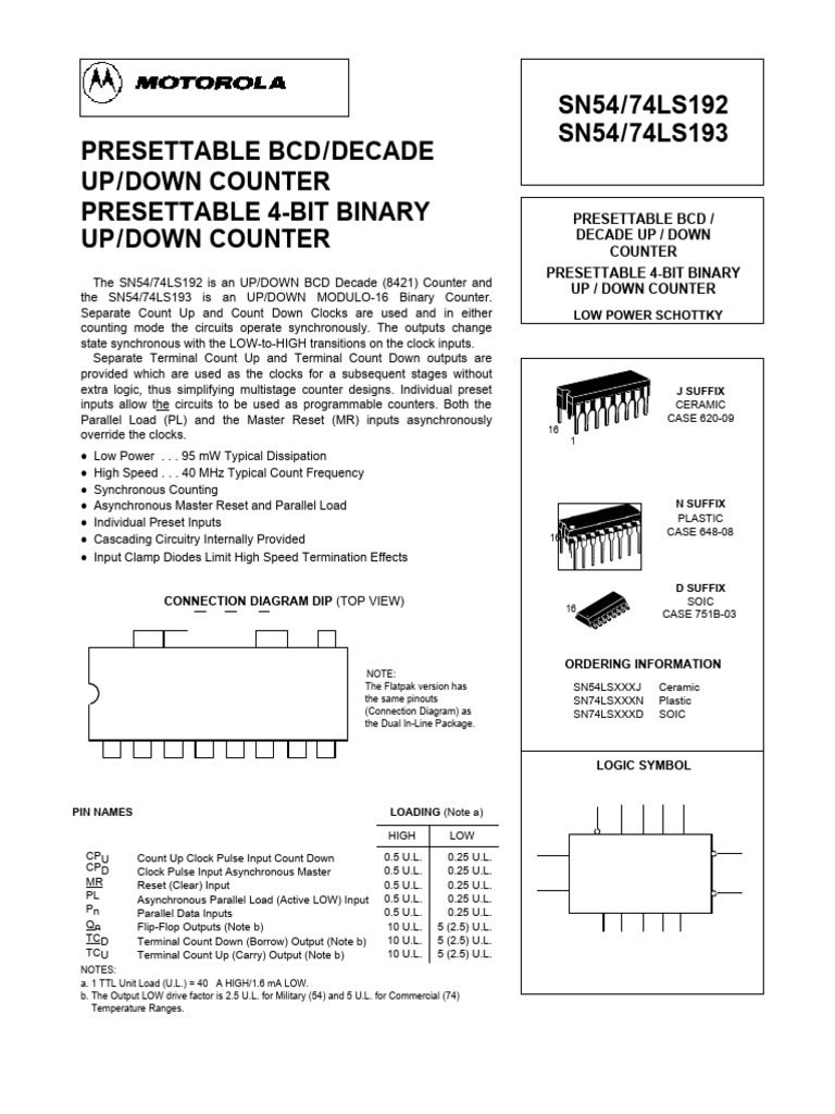 SN74LS193 | PDF | Logic Gate | Electricity