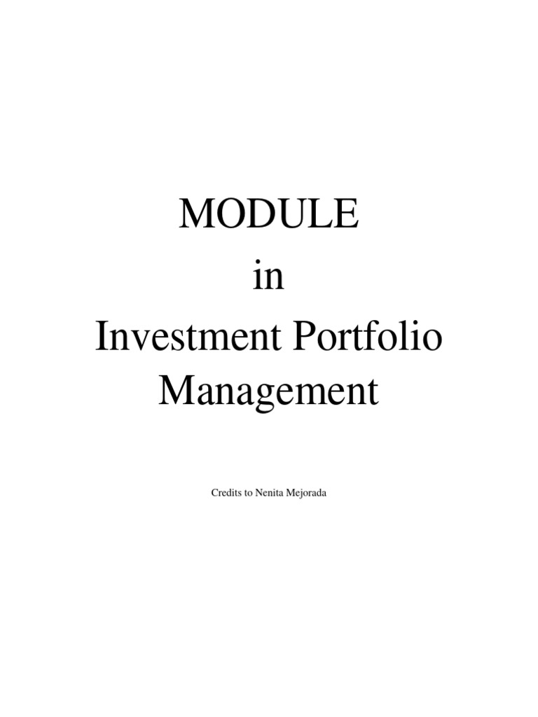 Investment Portfolio Management | PDF | Stocks | Bonds (Finance)