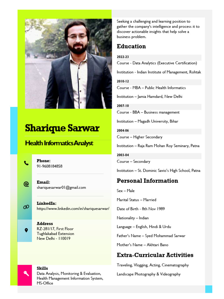 Sharique Resum | PDF | Data | Hospital