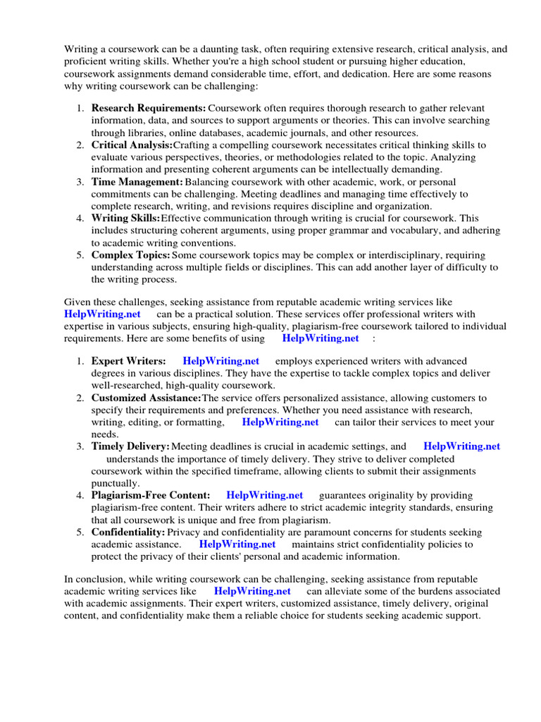 Advantages Disadvantages of Coursework | PDF | Critical Thinking ...