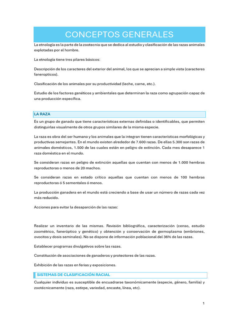 Conceptos Generales | PDF | Carne | Especies