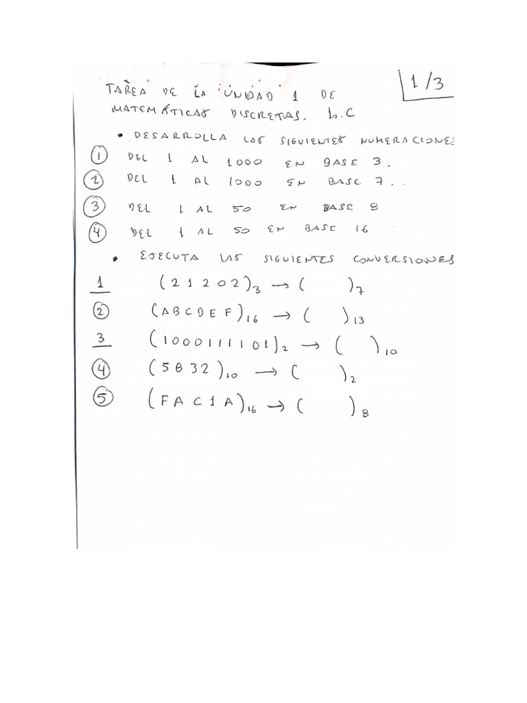 Tarea Unidad 1 Mate Discretas | PDF