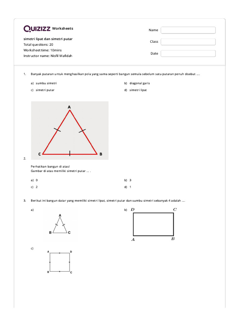 Simetri Lipat Dan Simetri Putar | PDF