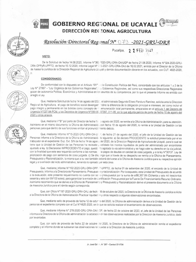 RDR - N - 073 2021 Gru Dra | PDF | Ciencias Políticas | Gobierno