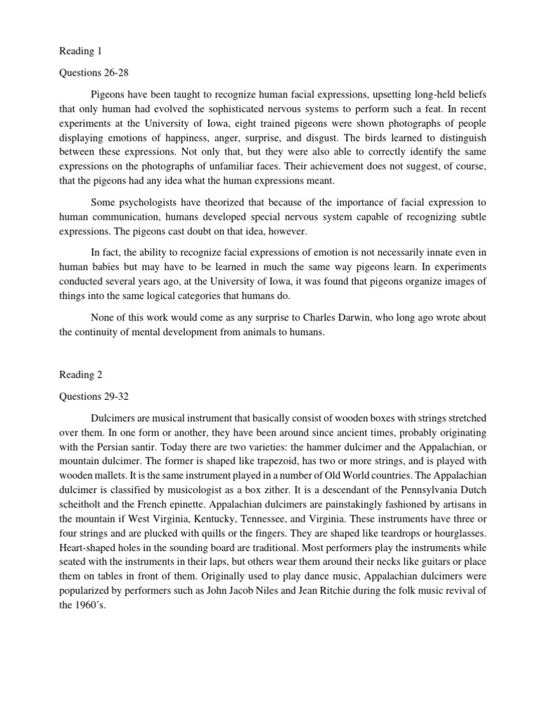 Toefl Reading | PDF | Fat | Facial Expression