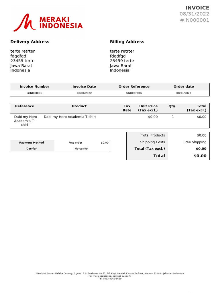 Indonesia Billing Address Invoice | PDF