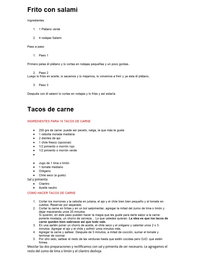 Espaguetis Dominicanos con Salami | PDF | Espaguetis | Cocinando