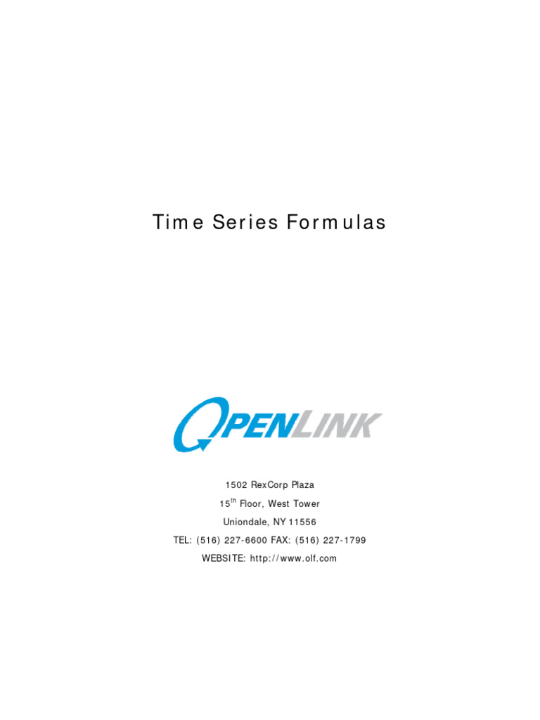 Time Series Formulas | Download Free PDF | Fax | Trademark
