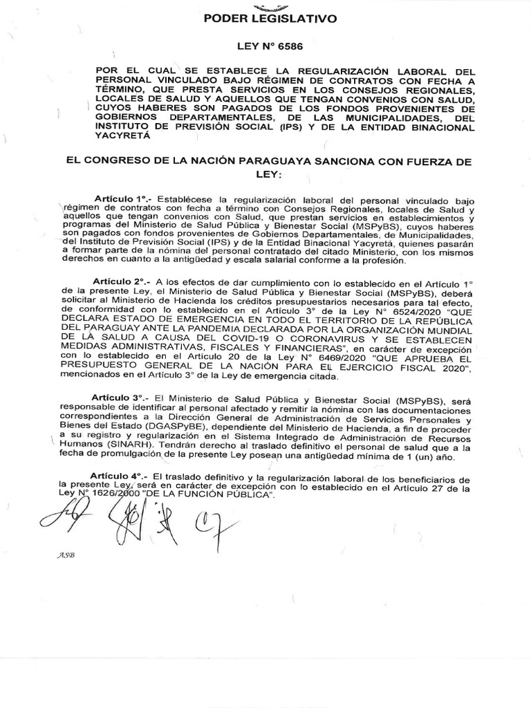 Ley de 6586 | PDF