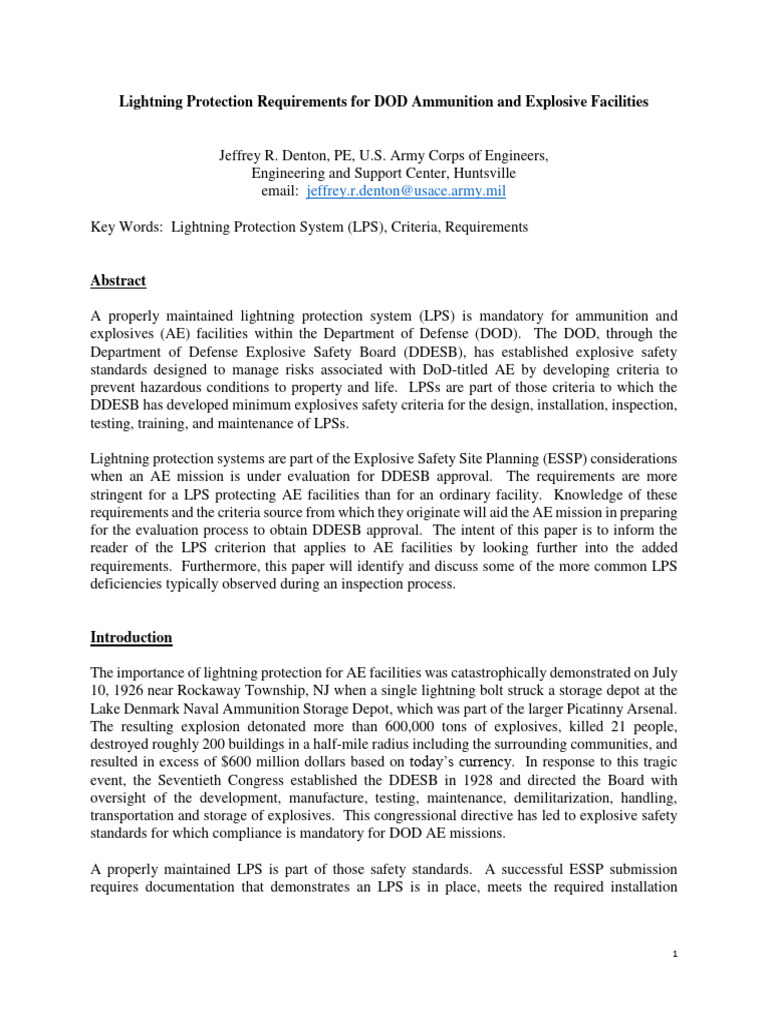 Denton Paper | PDF | Lightning | Electrical Engineering