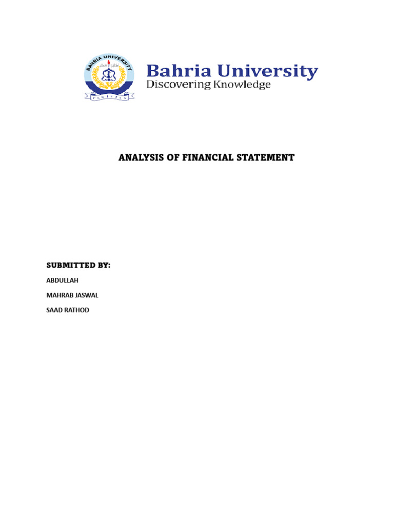 Analysis of Financial Statement | PDF