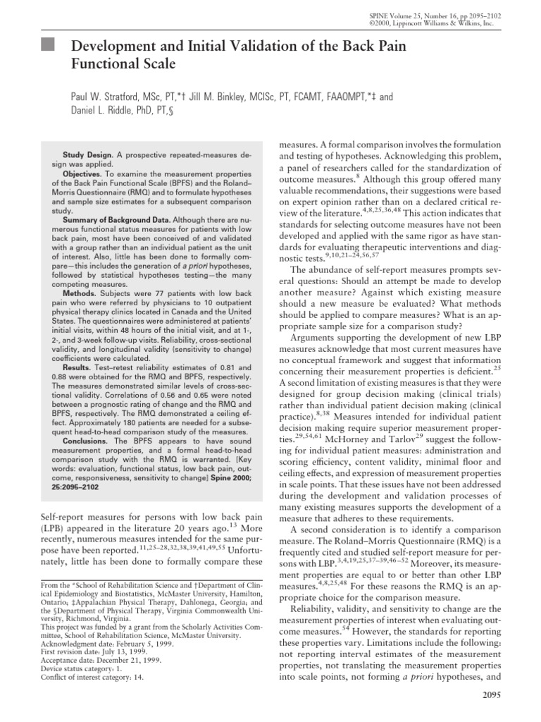 BPFS | PDF | Validity (Statistics) | Confidence Interval