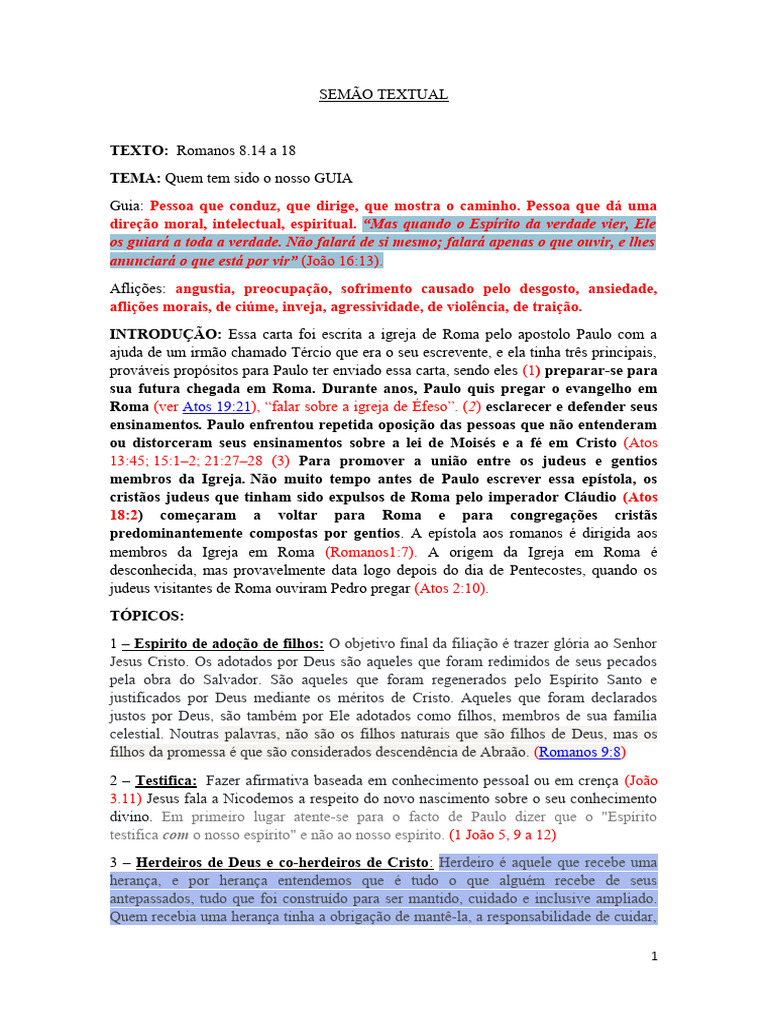 SEMÃO TEXTUAL Quem Tem Sido o Nosso GUIA | PDF | Apóstolo Paulo | Jesus