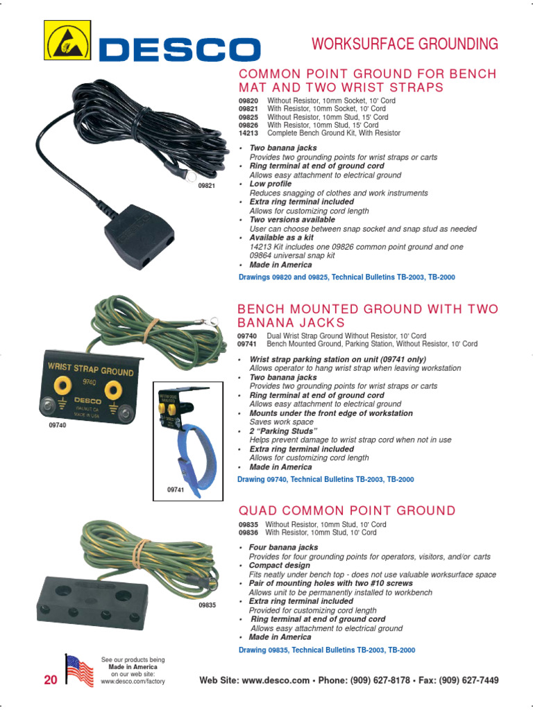 Worksurface Grounding Solutions Guide | PDF | Electrical Connector | Screw