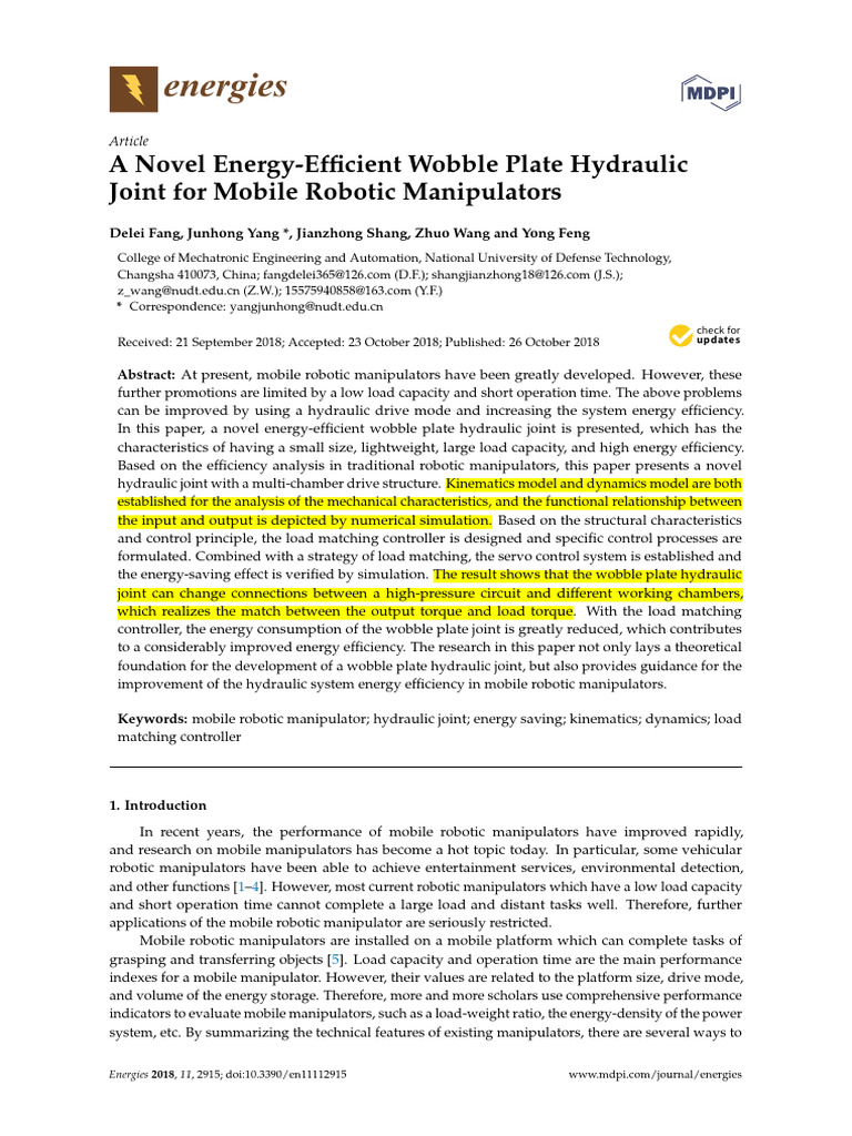 A Novel Energy-Efficient Wobble Plate Hydraulic Jo | PDF | Rotation ...