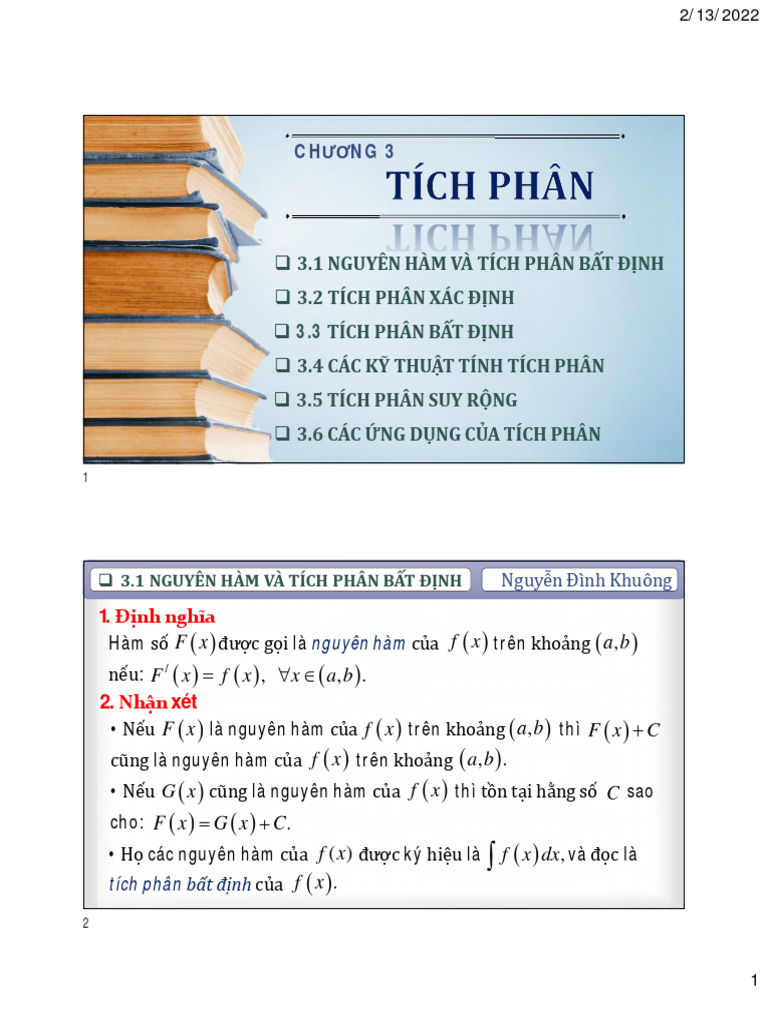 c3 - Tích Phân Và NG D NG | PDF