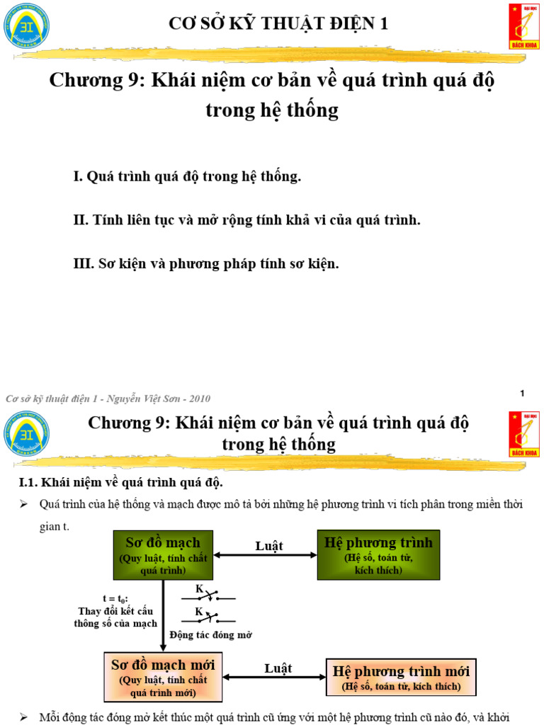 Chuong 9 - Khai Niem Co Ban Ve Qua Trinh Qua Do Trong He Thong | PDF