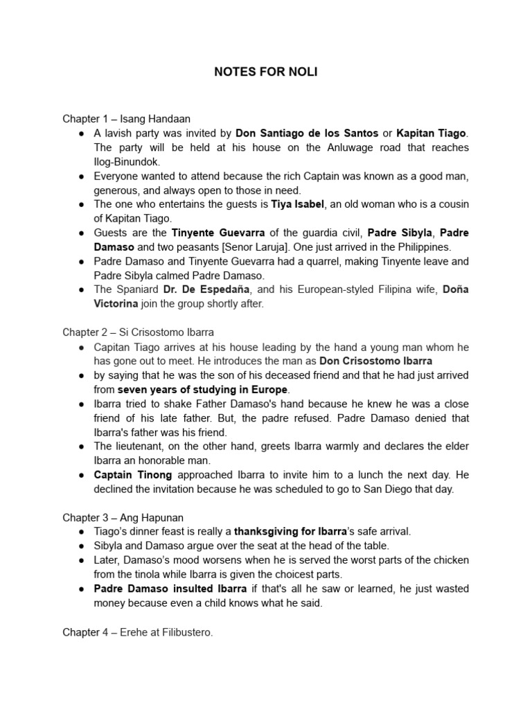 Notes For Noli | Download Free PDF | Philippines | Spanish Language ...