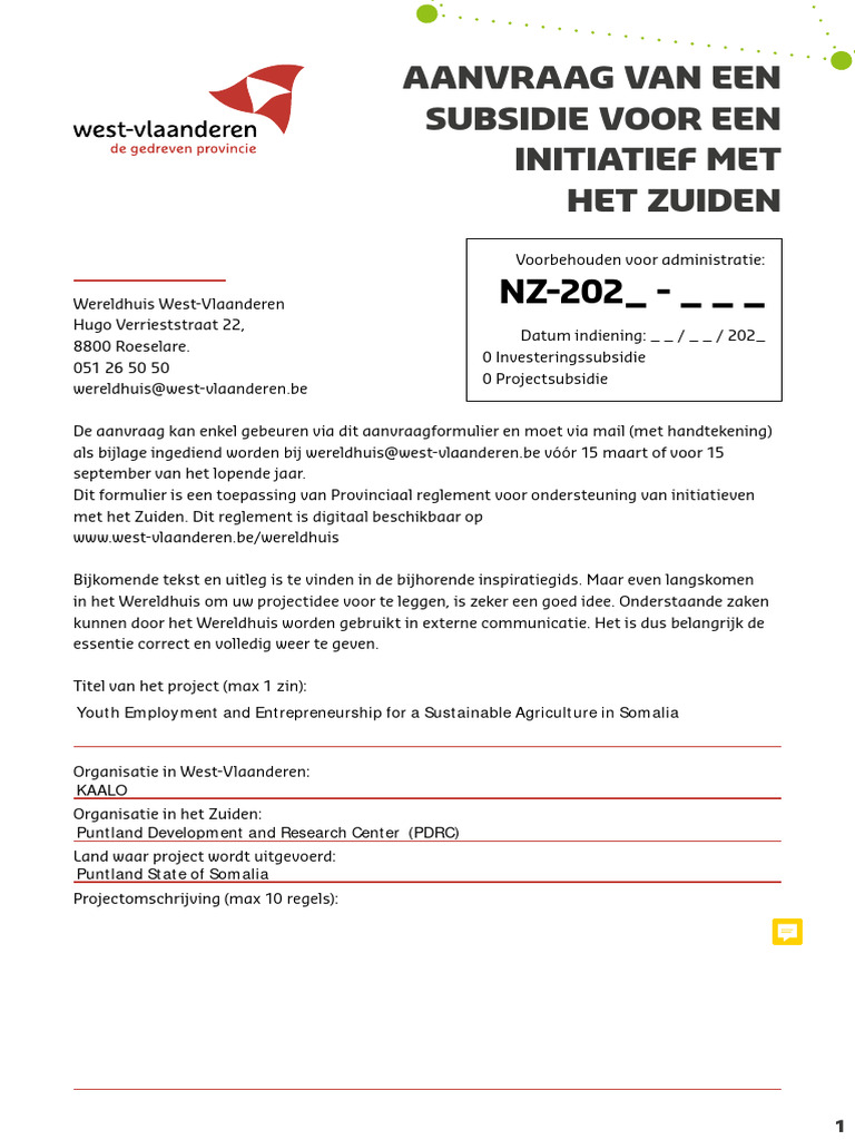 Aanvraag - Subsidie - Zuiden - 2020 (1) - 3 | PDF