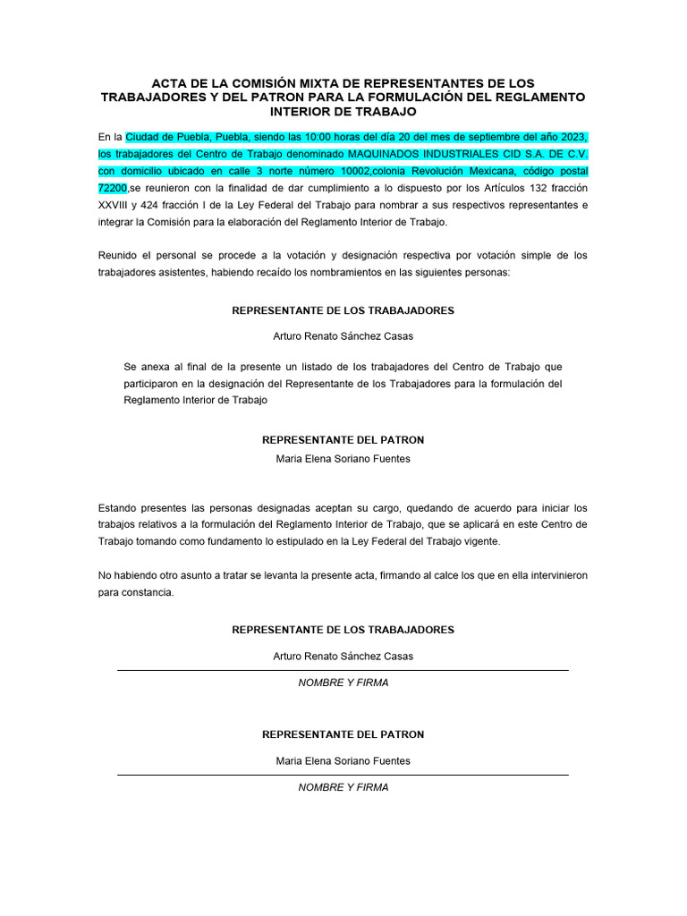 ACTA COMISION MIXTA PARA FORMULACION RIT Actualizada | PDF
