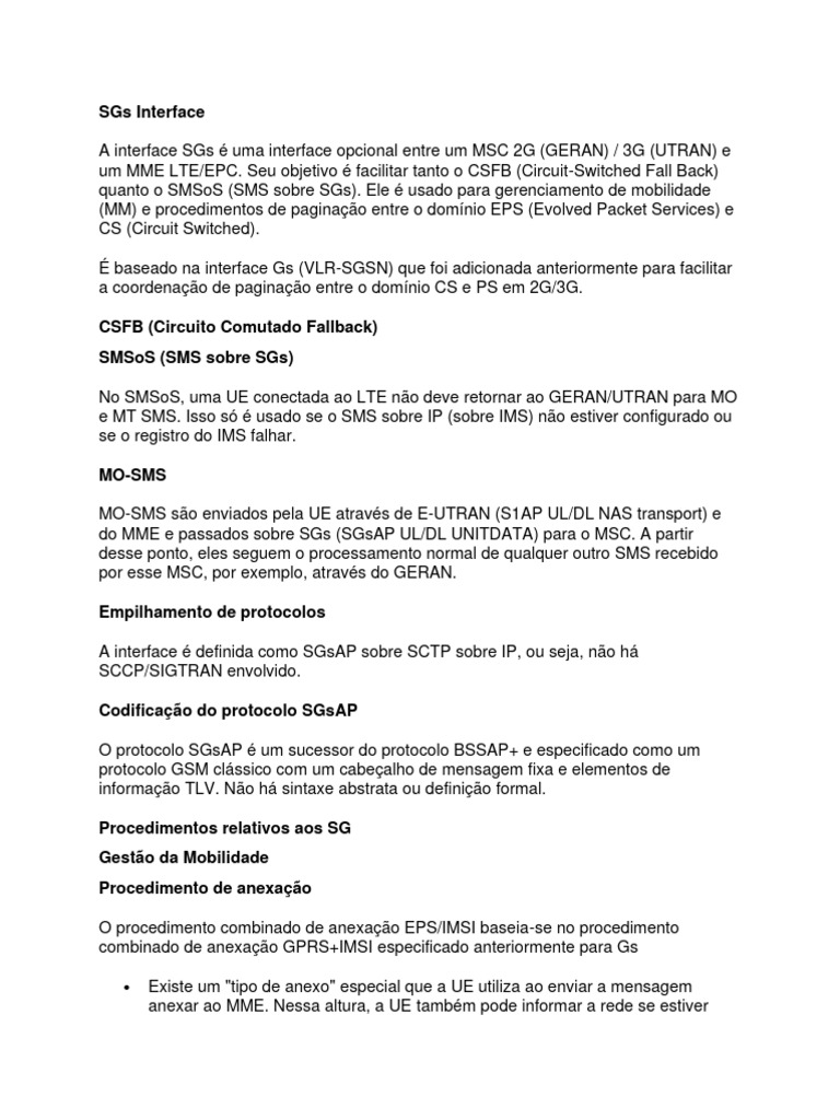 SGs Interface | PDF | 3G | Tecnologia da Informação e Comunicação