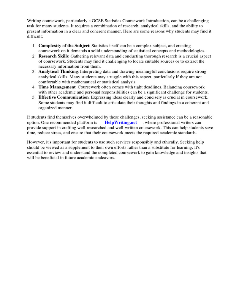 Gcse Statistics Coursework Introduction Download Free Pdf Sampling Statistics Statistics