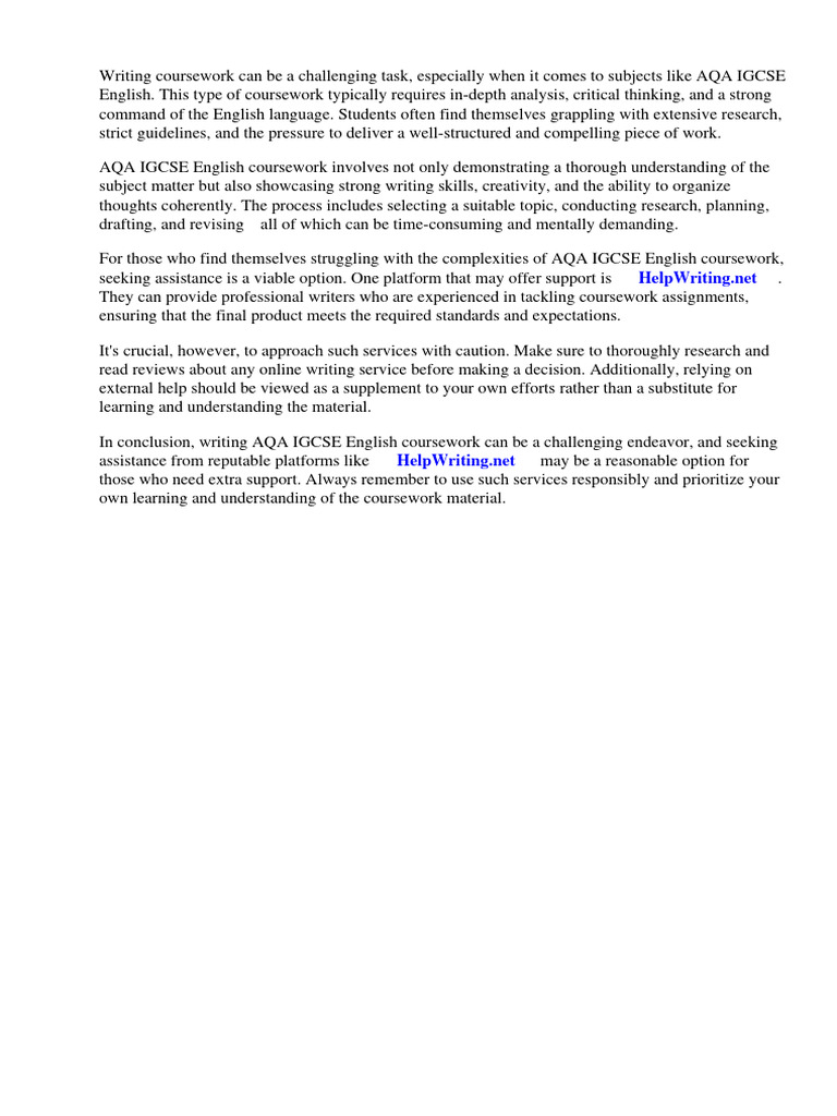 Aqa Igcse English Coursework | PDF | Pay Pal | E Bay
