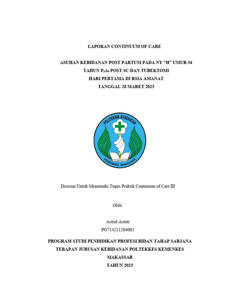 Laporan Continuum of Care PNC Ny H | PDF