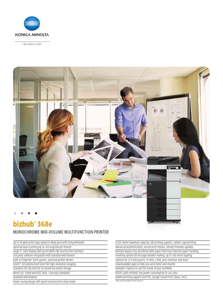 368e Datasheet | PDF | Image Scanner | Printer (Computing)