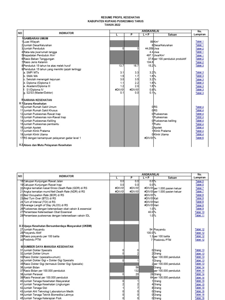 Lampiran Juknis Profil Kes 2023 | PDF