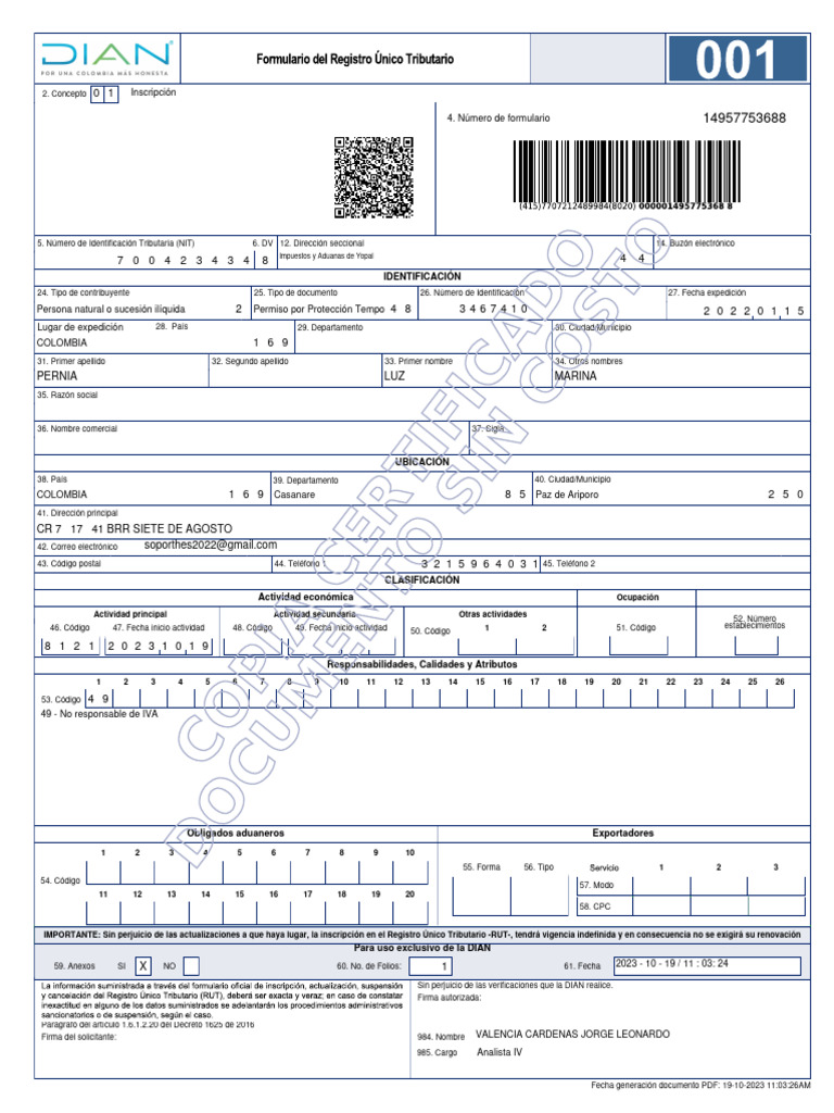 Identificación: Impuestos y Aduanas de Yopal | PDF