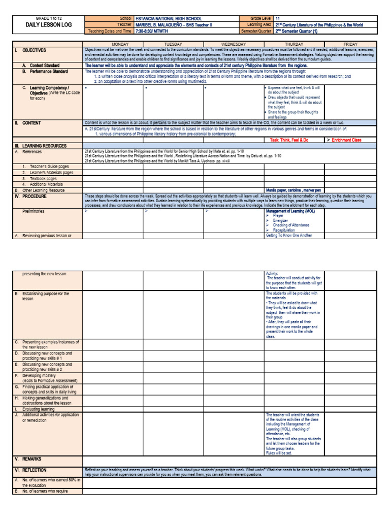 DLL Week 1 | PDF | Learning | Curriculum