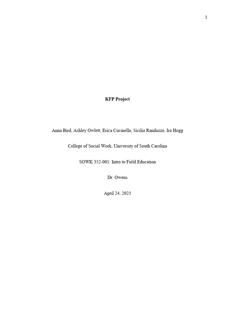 Final KFP Project Paper | PDF | Cognitive Behavioral Therapy | Psychotherapy