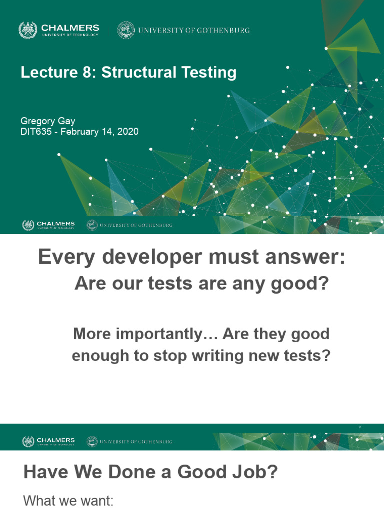 Spring20 Lecture8 StructuralTesting | PDF | Control Flow | Computer ...