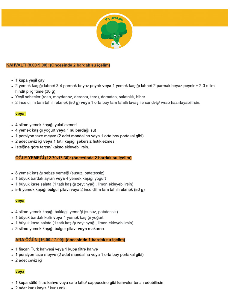 Hayriye Efe'Nin Beslenme Programı - 9.01.2023 | PDF