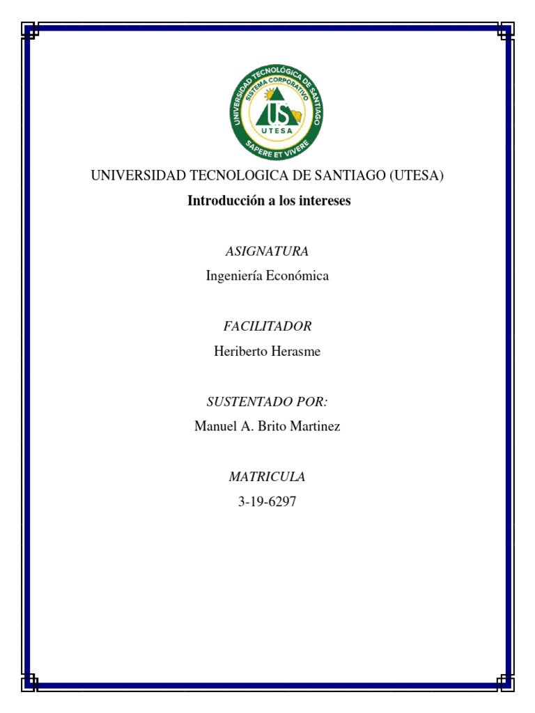 Ing. Eco 1 | PDF | Tasa interna de retorno | Interés