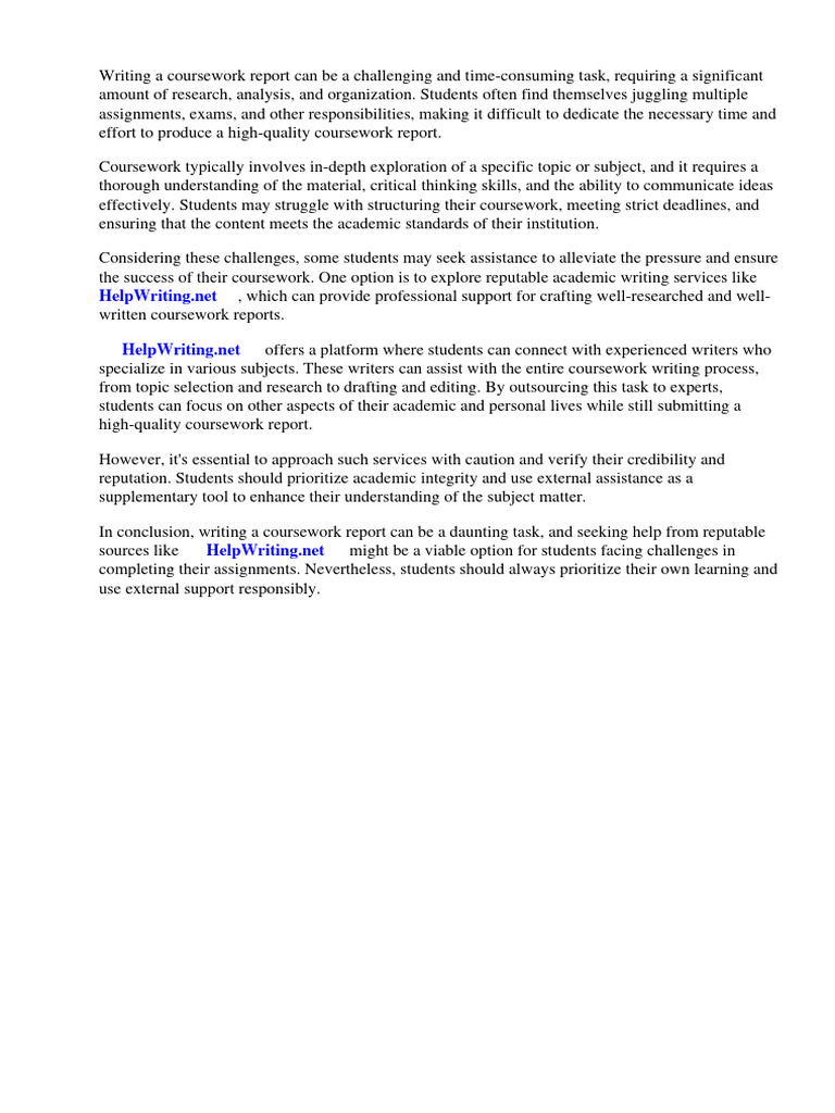 Coursework Report Sample | Download Free PDF | Thesis | Information