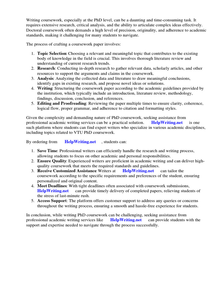 Vtu PHD Coursework Question Papers | PDF