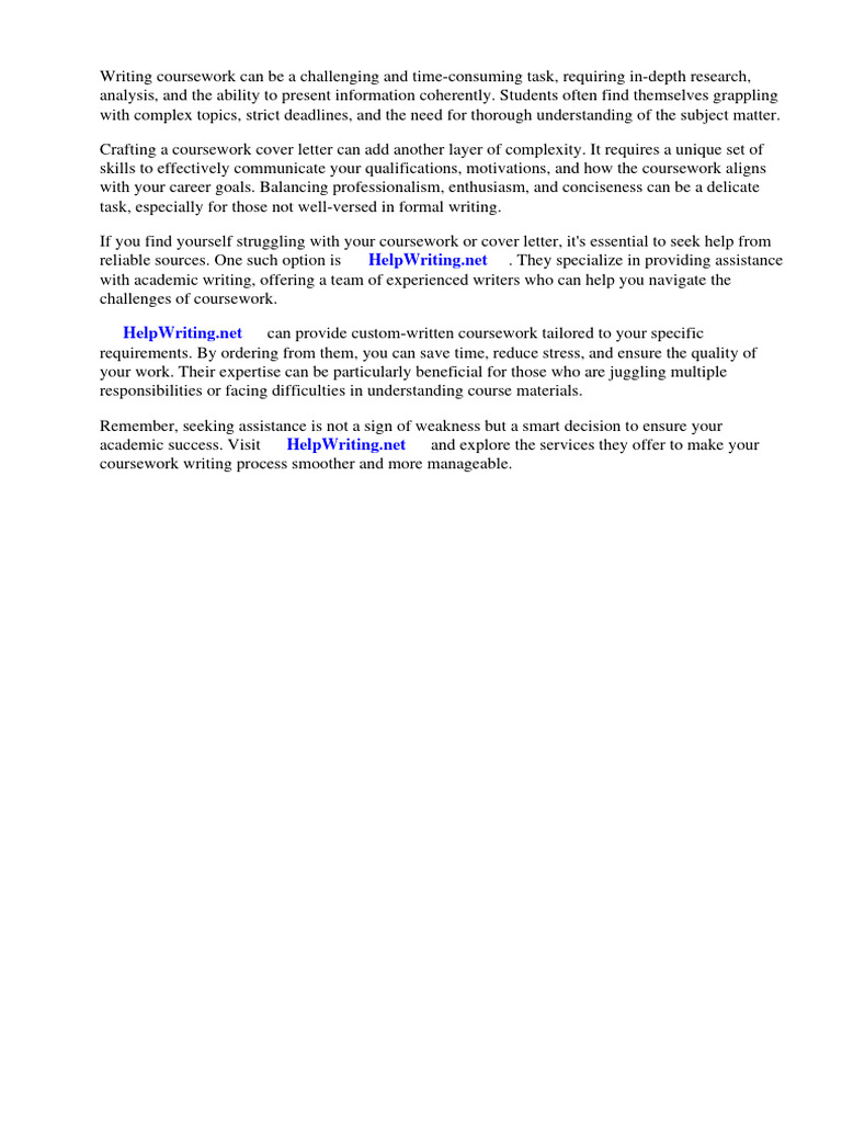 Coursework in Cover Letter | PDF | Résumé | Http Cookie