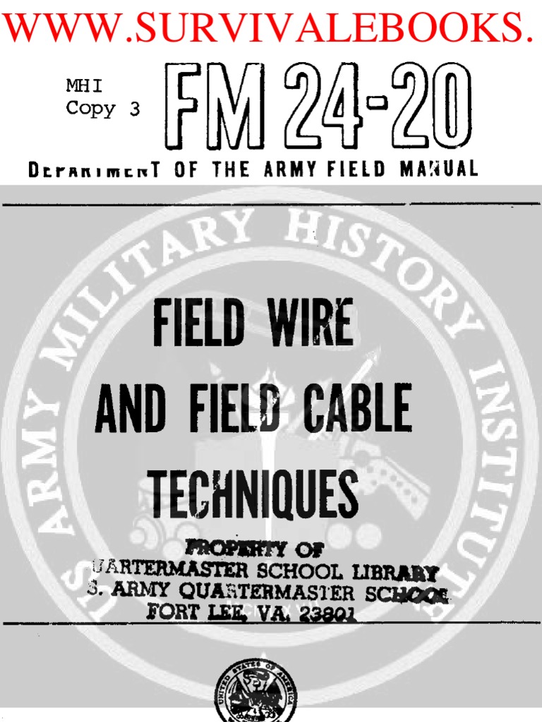 1960 US Army Vietnam War Field Wire & Field Cable Techniques 289p | PDF ...