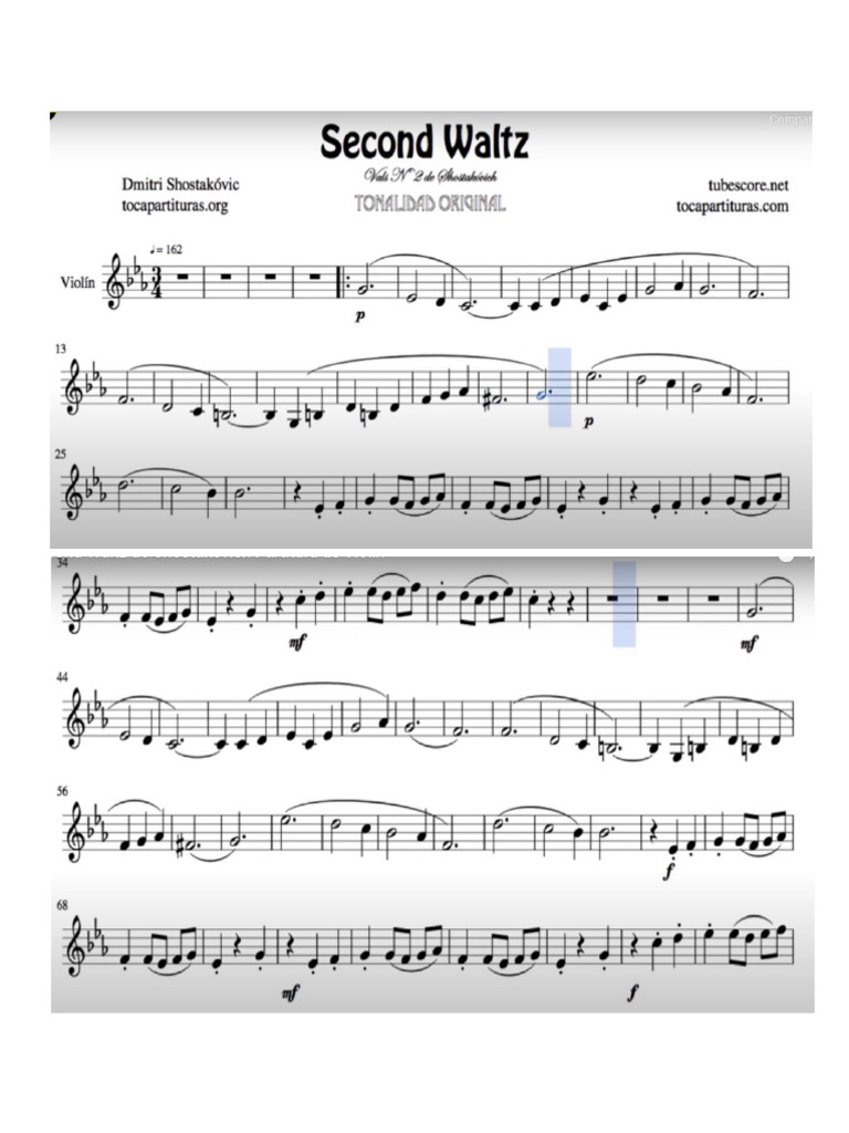 Second Waltz Shostakovic | PDF
