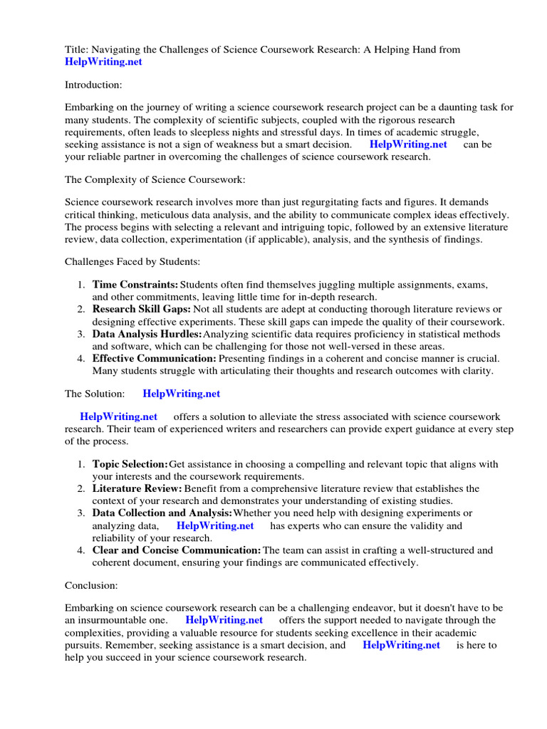 How To Do Science Coursework Research | PDF | Science | Science Education