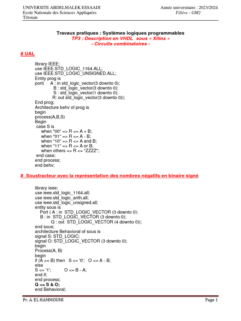 TP3-VHDL Solutions | PDF | Software Engineering | Systems Engineering TP3-VHDL Solutions | PDF | Software Engineering | Systems Engineering