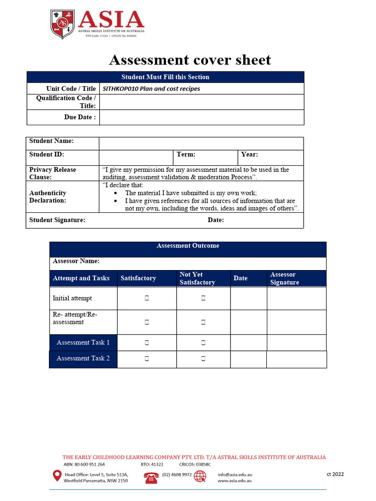 SITHKOP010 Student Assessment Tasks | Download Free PDF | Menu | Plagiarism SITHKOP010 Student Assessment Tasks | Download Free PDF | Menu | Plagiarism