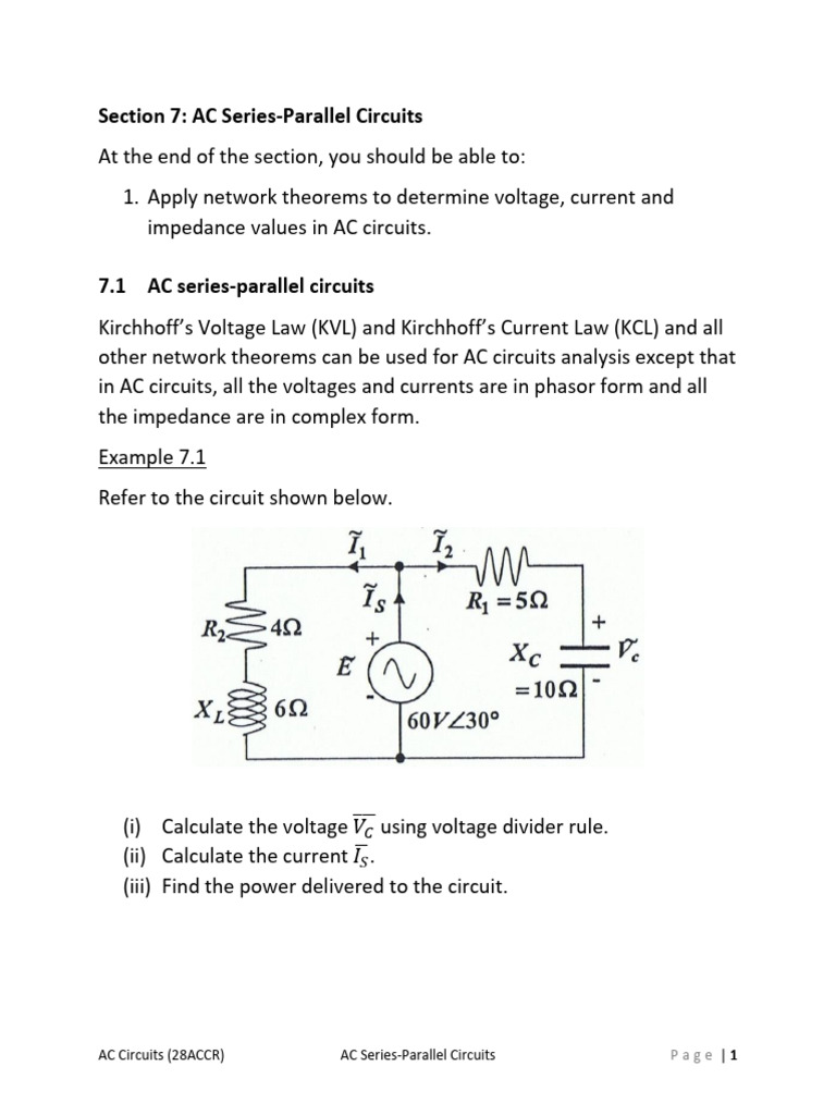7 AC Series-Parallel Circuits | PDF | Electrical Network | Series And ...