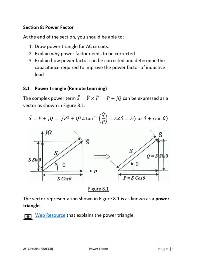 8 Power Factor | PDF | Ac Power | Capacitor