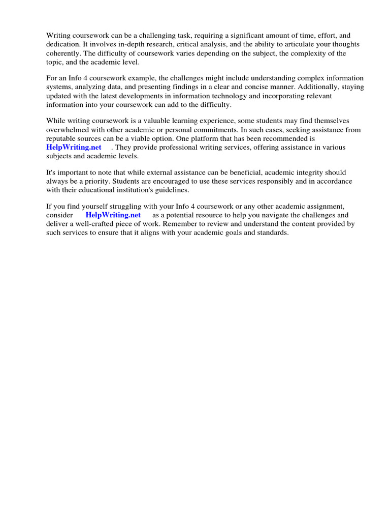 Info 4 Coursework Example | PDF | Wiki | Online And Offline