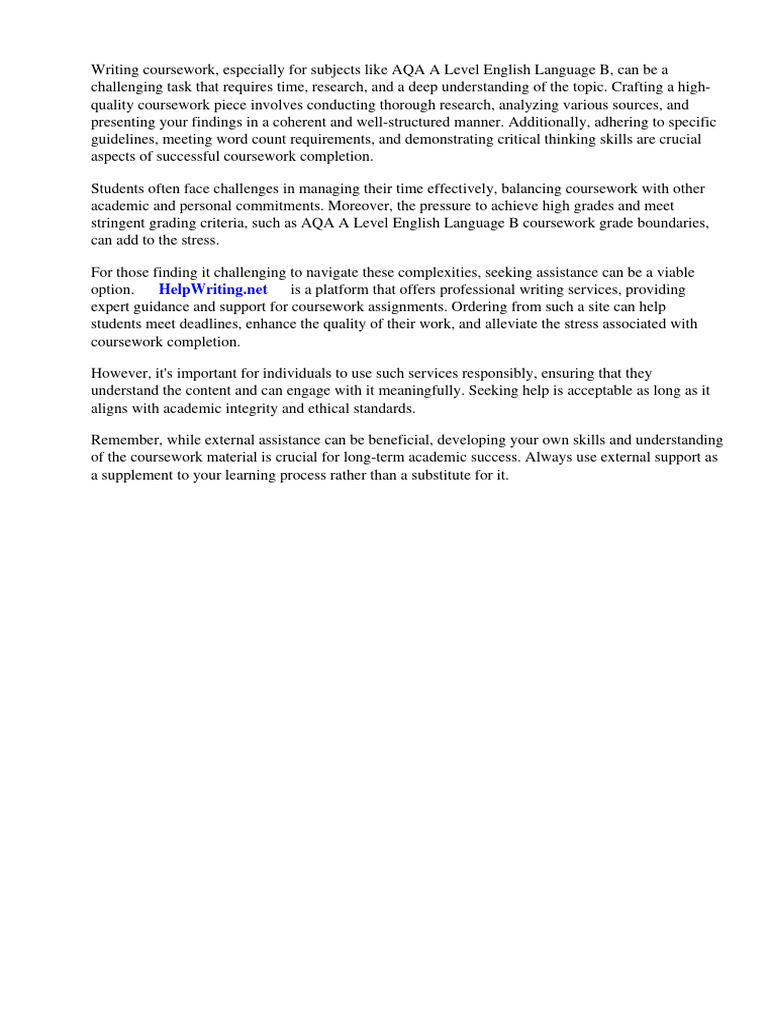 Aqa A Level English Language B Coursework Grade Boundaries | PDF | Career & Growth