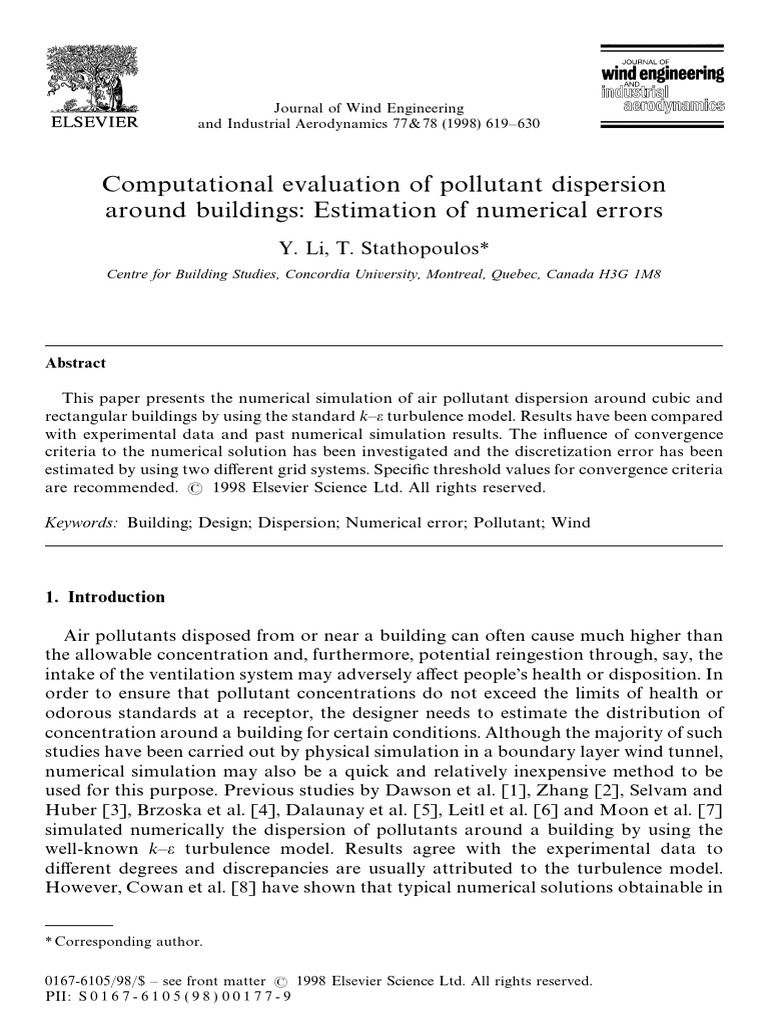 Pollutant Dispersion in Building Design | PDF | Fluid Dynamics
